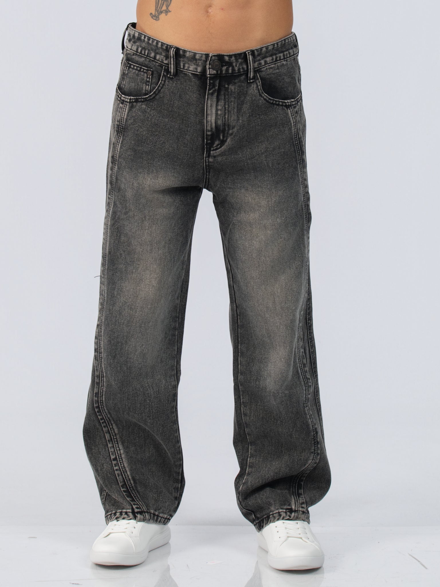 DEEDAT LOOSE STRAIGHT Fit Jeans - Dark Grey – Deedat