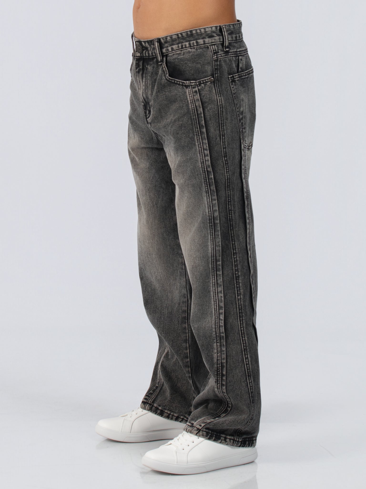DEEDAT LOOSE STRAIGHT Fit Jeans - Dark Grey – Deedat